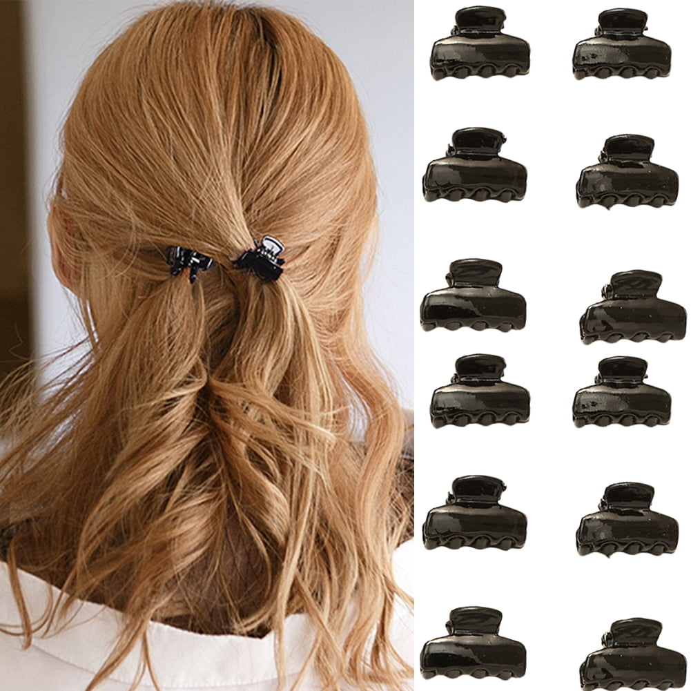 Shenmeida 12 Pcs/Set Hair Clip Solid Color Anti-crack Anti-falling Non ...
