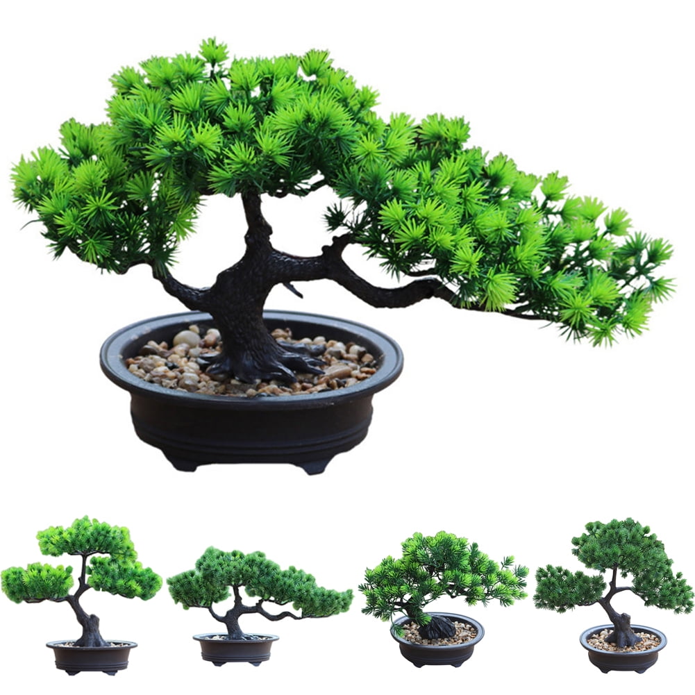 Shenmeida 1Pc Artificial Bonsai Pine Tree, Fake Desk Plants Room Decor for Desktop Display ...