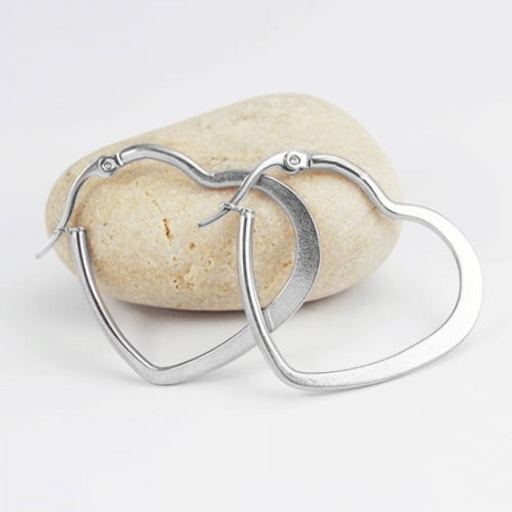 Shenmeida 3 Pairs Women Heart Shape Hoop Earrings Fashion Ear Stud Hoop ...