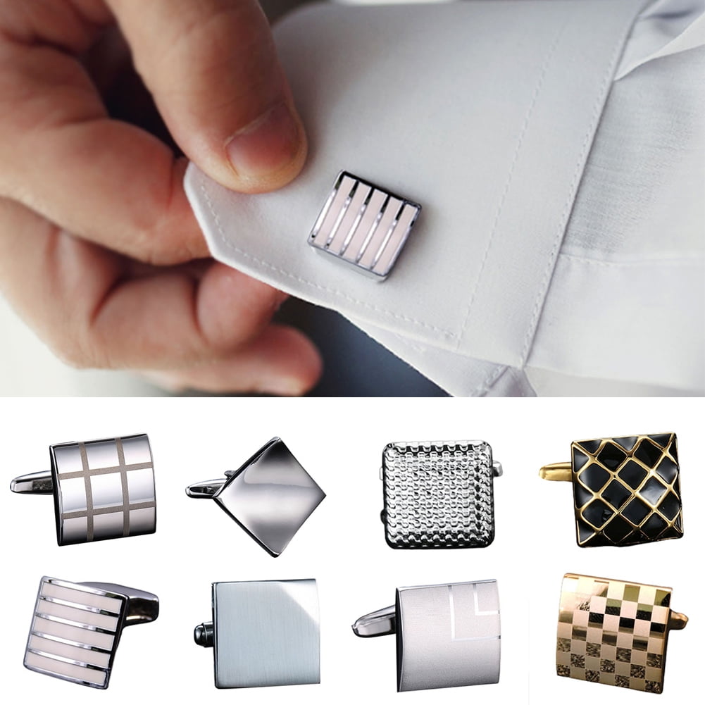 Shenmeida 4 Pairs Men's Cuff Links High Durability Polish Surface ...