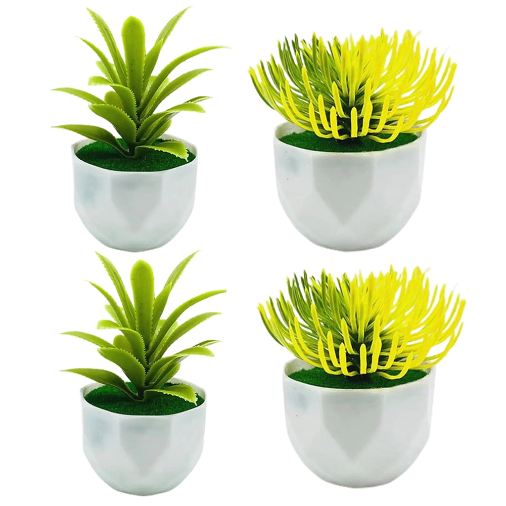 Shenmeida 4Pcs Fake Plants Artificial Succulent Plants Assorted ...