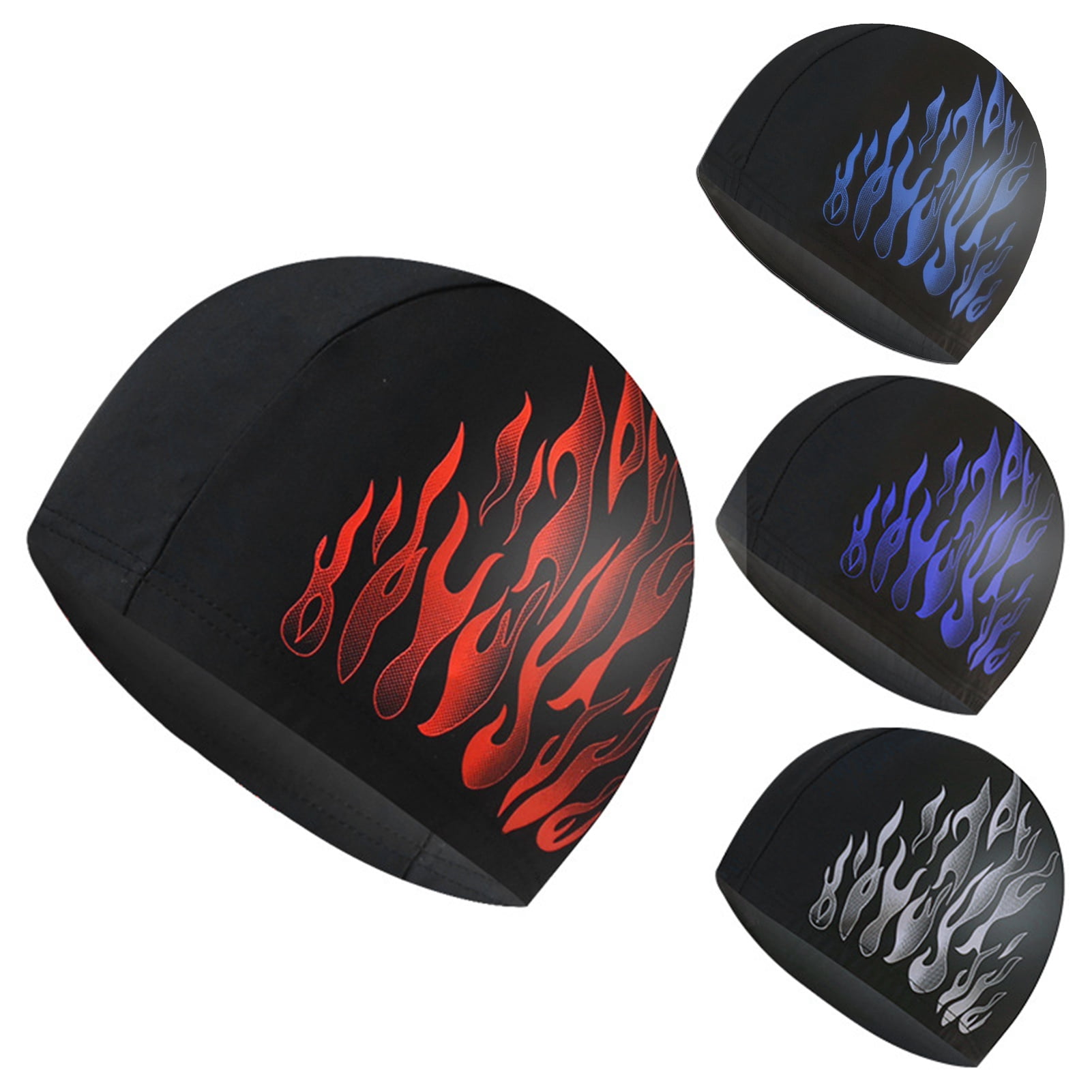 Shenmeida Elastic Swim Cap Nylon Flame Style Swim Cap Durable Bathing ...