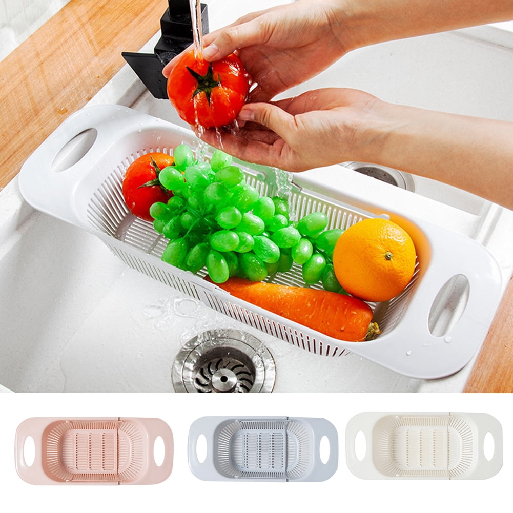 Shenmeida Extendable Over the Sink Colander Fruits and Vegetables Drain ...
