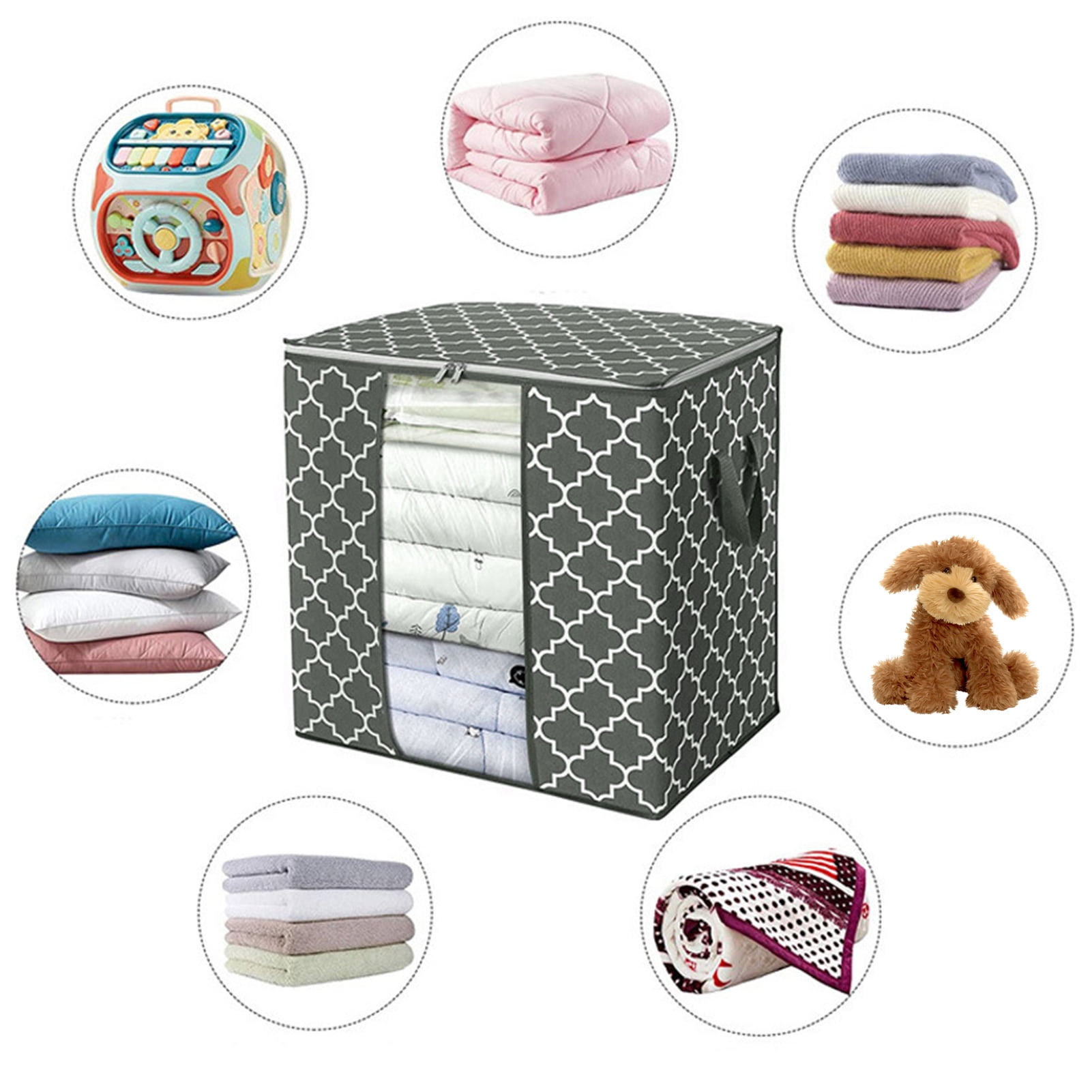 Shenmeida Foldable Comforter Storage Bag, Large Organizers for Blankets ...