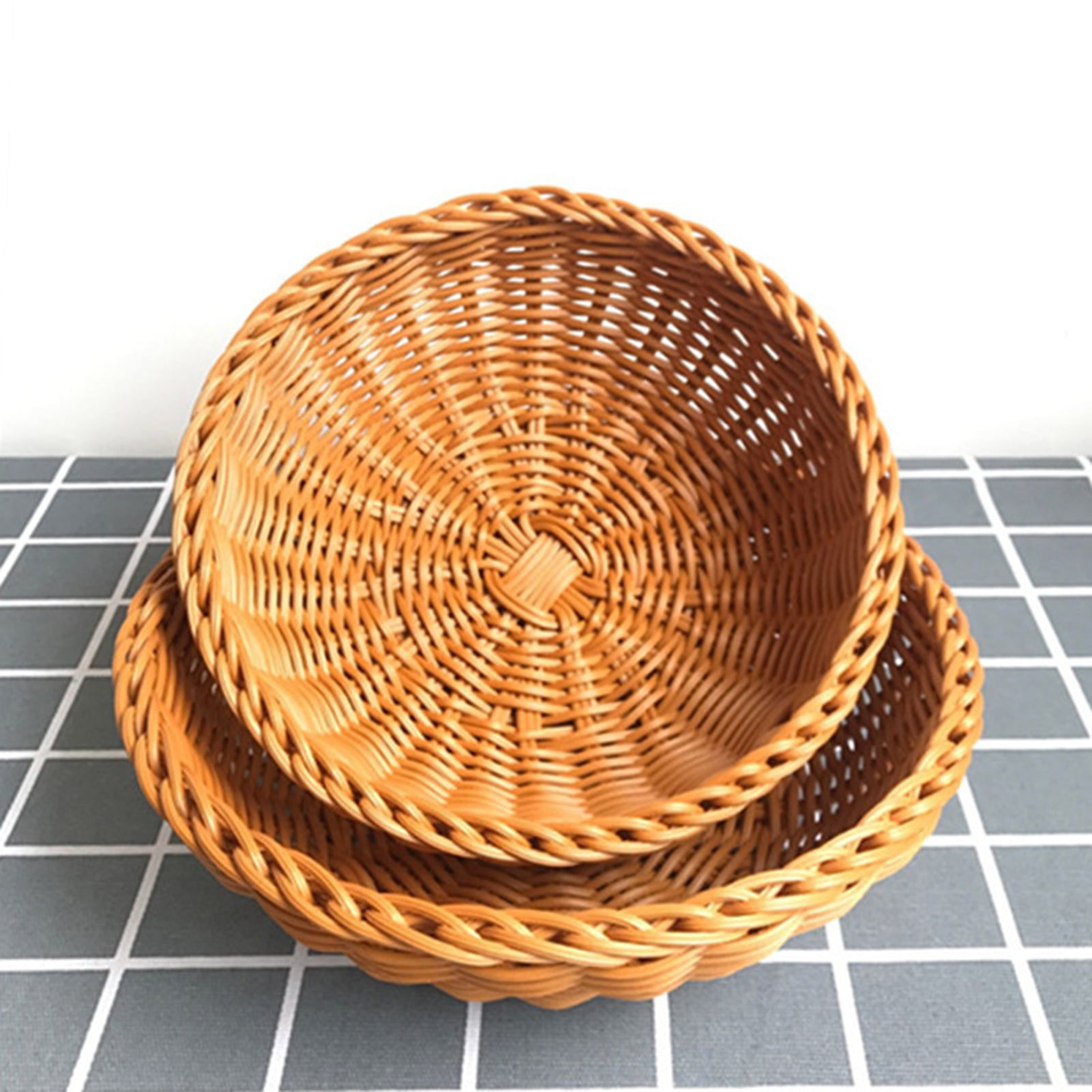 Shenmeida Fruit And Vegetable Storage Round Wicker Baskets Rattan For ...