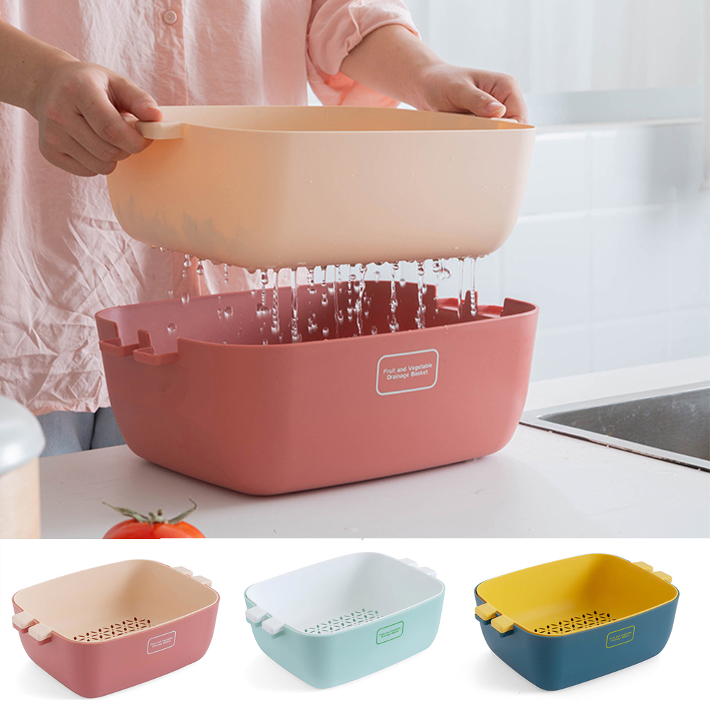 Shenmeida Kitchen Strainer Colander Bowl Sets,Double Layered Drain ...