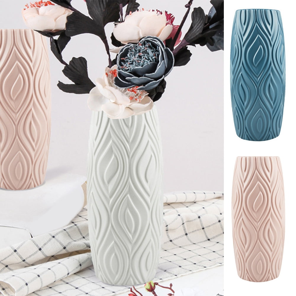 Shenmeida Plastic Vase, Vases for Flowers Ceramic Look Unbreakable Home ...