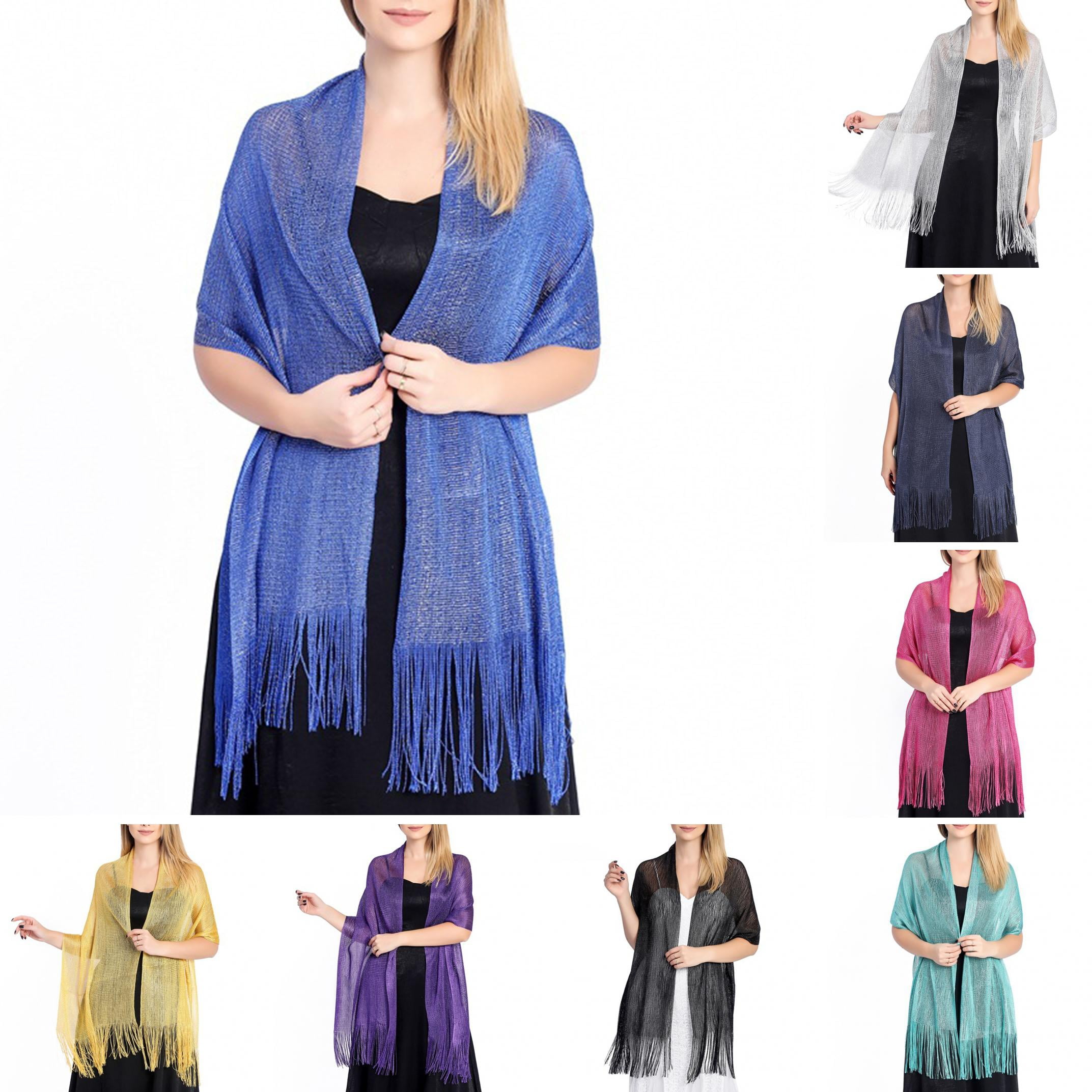 Shenmeida Soft Scarf Shawls and Wraps Tassels Decor for Party Dress ...