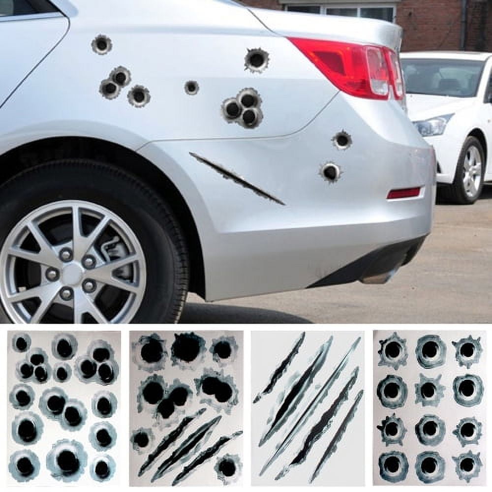 Shenmeida Stickers Car Decals Bullet Holes Scars 3D Sticker Scratches ...