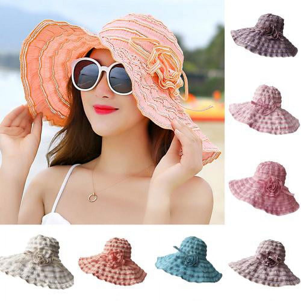 Shenmeida Sun Hat for Women Ladies Foldable Adjustable UV Beach Summer Travel Visor Hat Girls ...