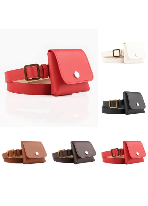 WEGIRL Women's PU Leather Belt Fanny Pack with Removable Belt Fashion ...