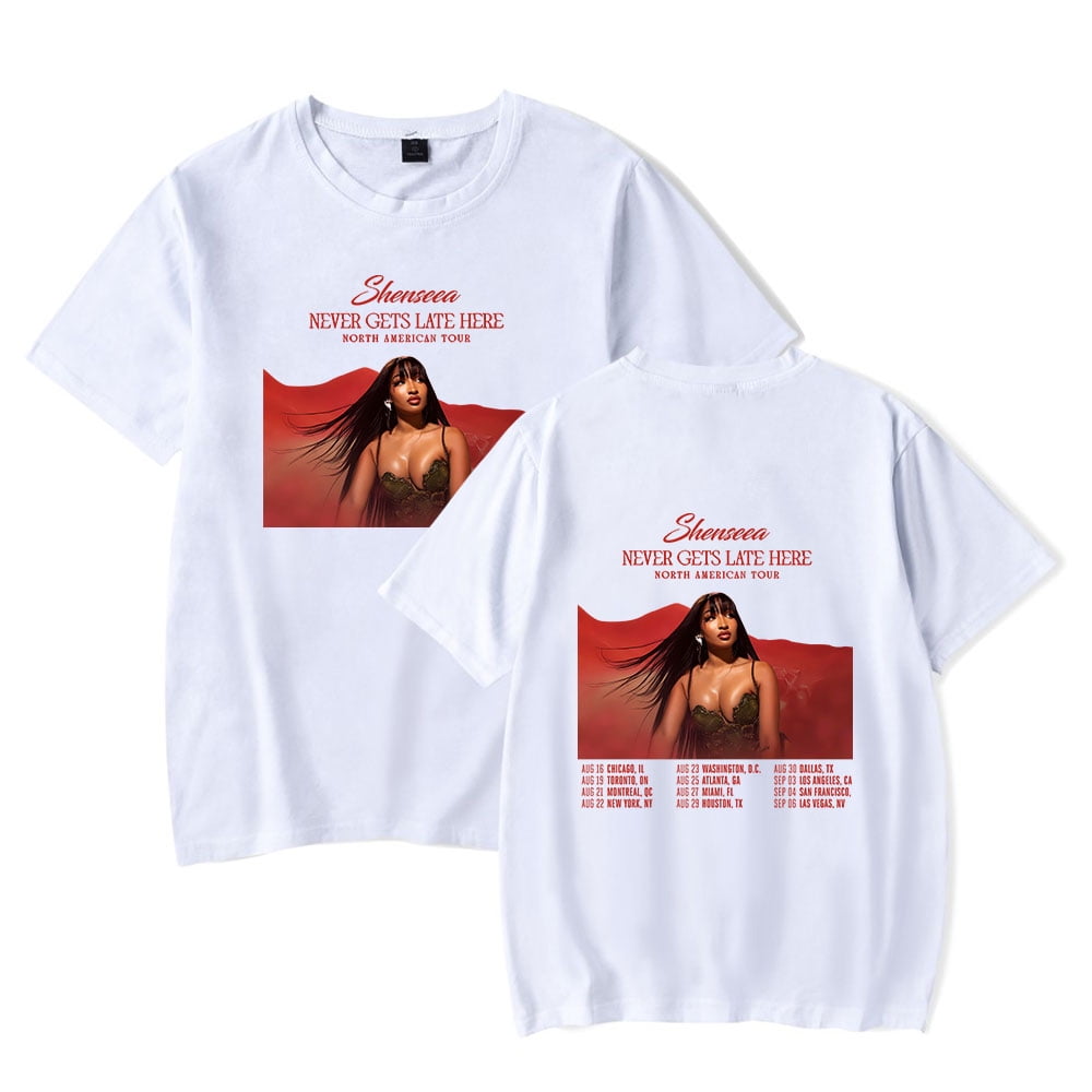 Shenseea Merch Never Gets Late Here Tour T-Shirt Women Men Crewneck ...