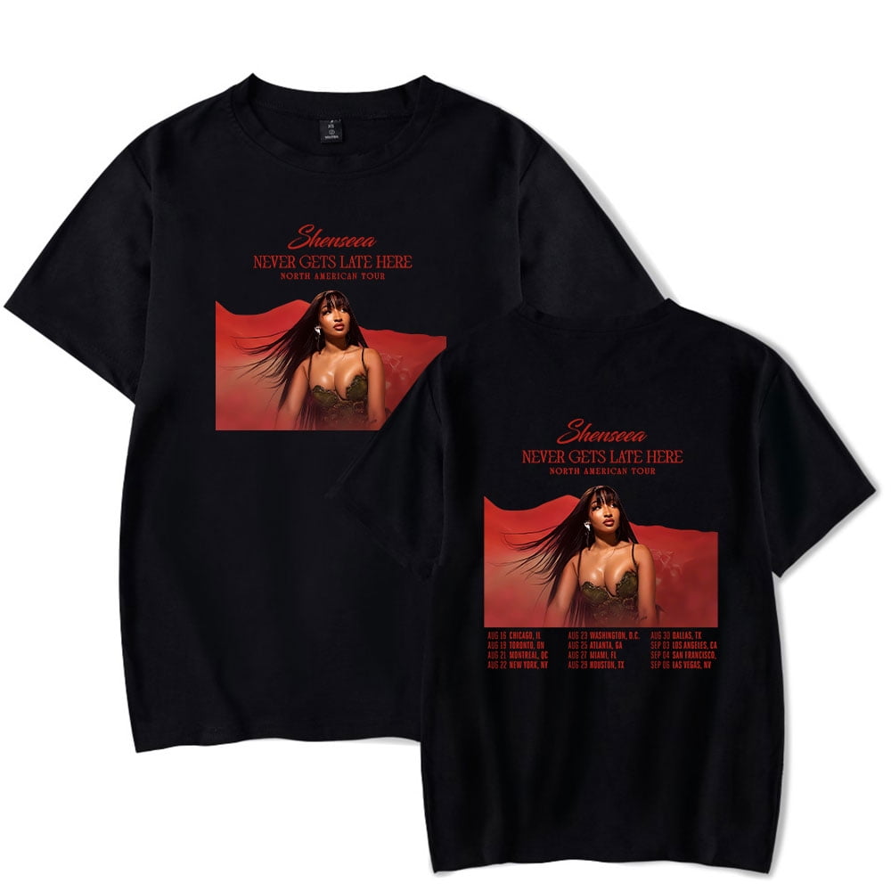 Shenseea Merch Never Gets Late Here Tour T-Shirt Women Men Crewneck ...