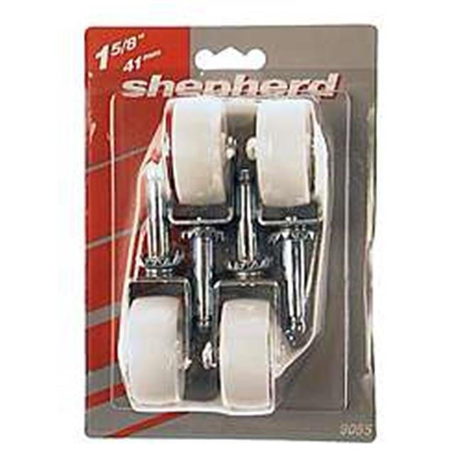 Shepherd 4 Count 1.63 in. White Light Duty Swivel Stem Casters ...