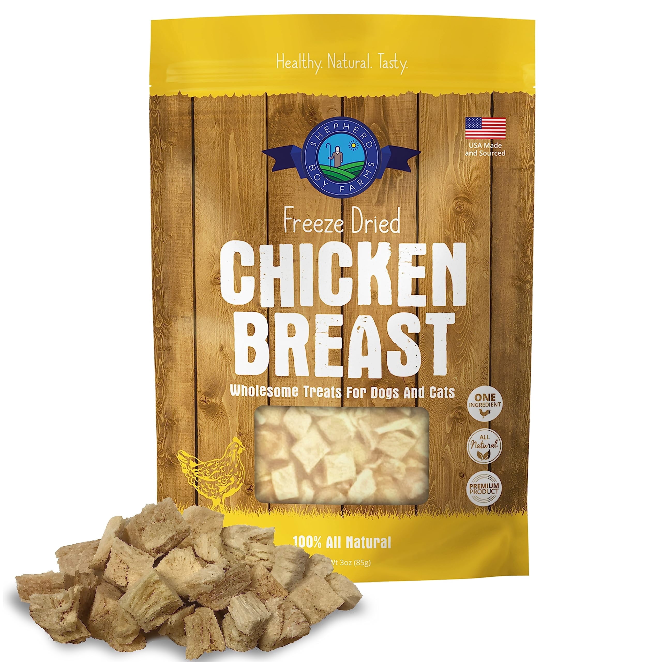 Shepherd Boy Farms Freeze Dried Dog and Cat Treats, Chicken Breast, All ...