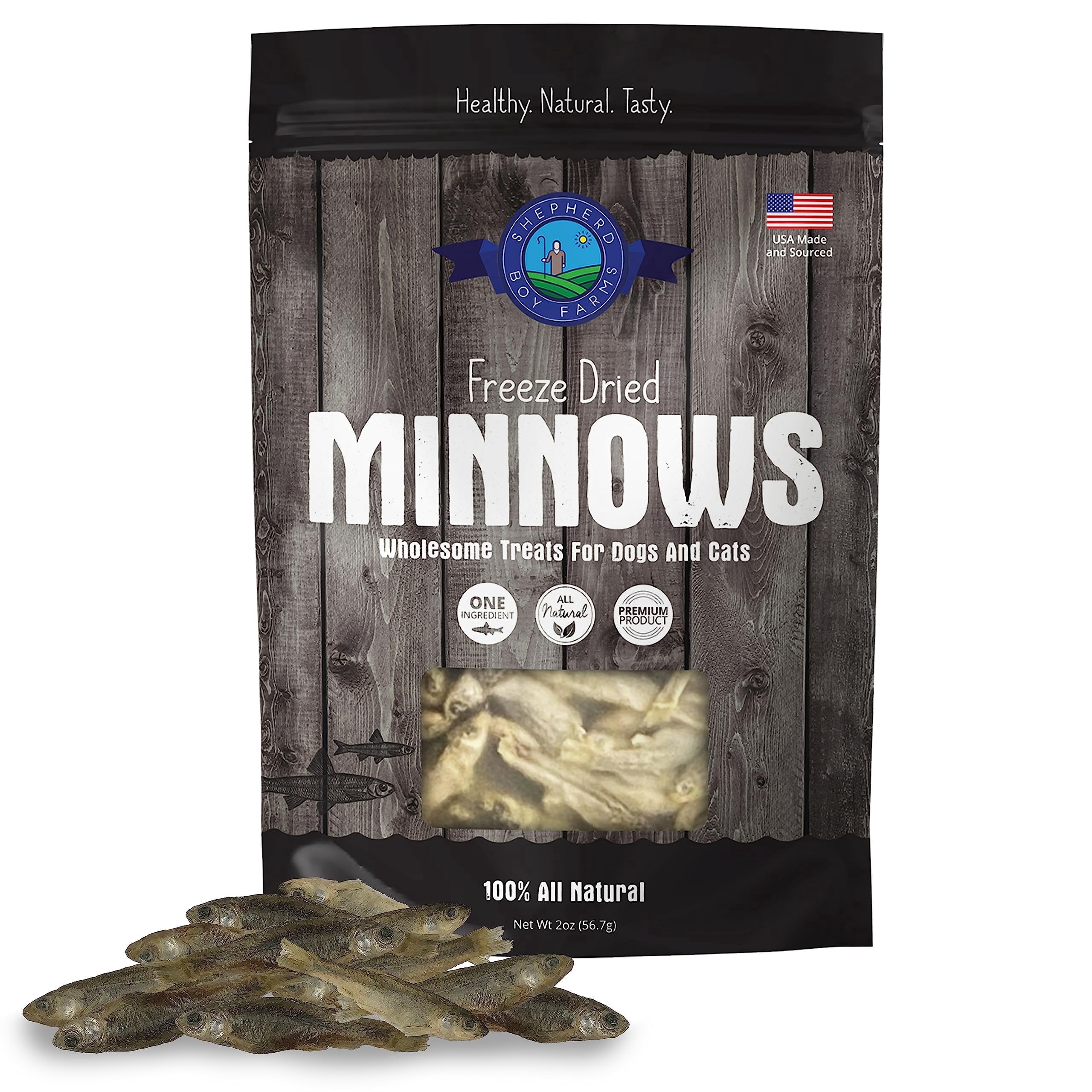 Shepherd Boy Farms Freeze Dried Dog and Cat Treats, Minnows, All ...