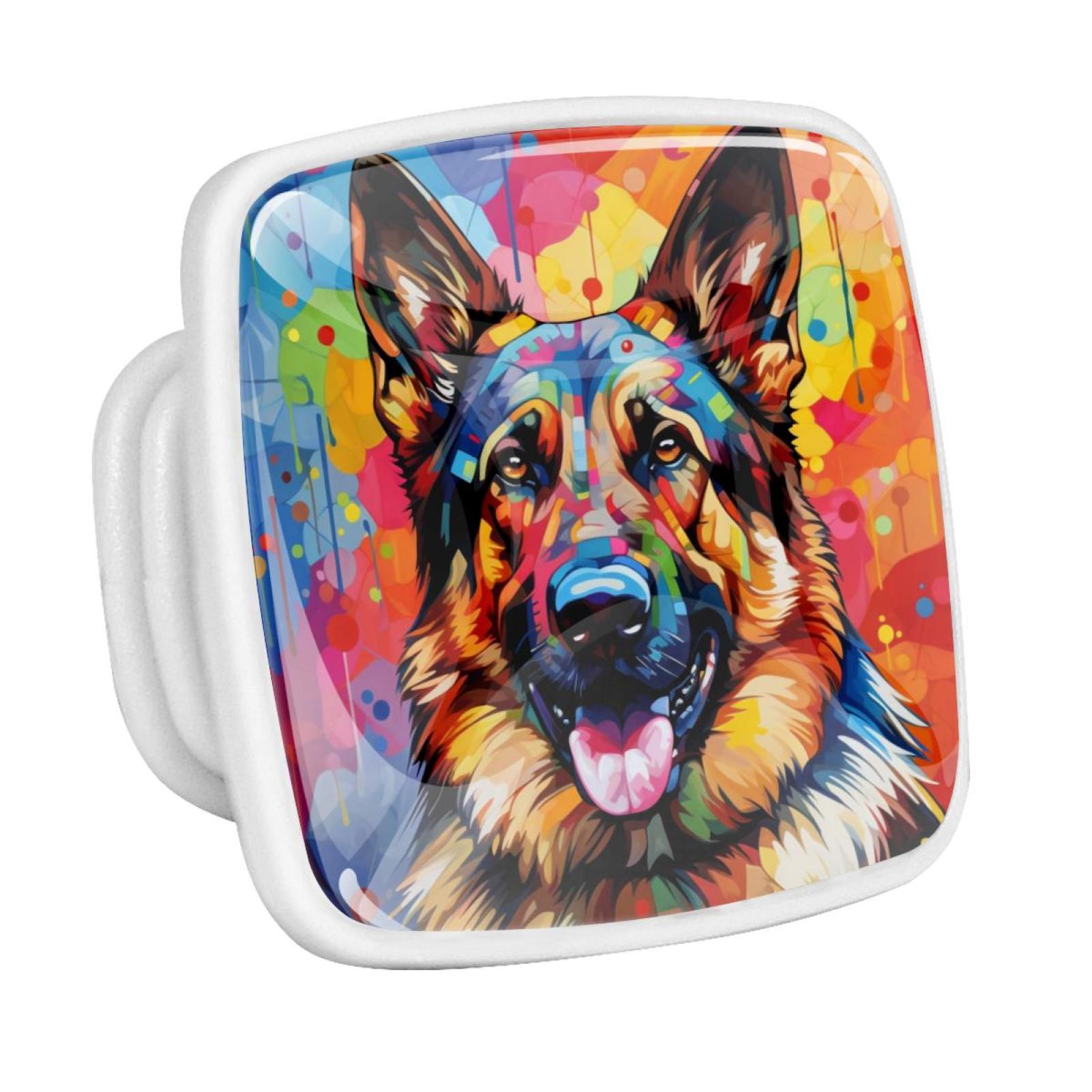 Shepherd Dog Animal Fluorescent Drawer Pulls with Screws Square 4-Pack ...