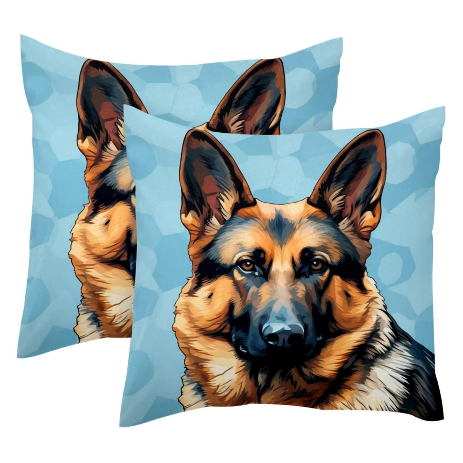 Shepherd Dog Animal Luxurious Velvet Throw Pillow Inserts 2PCS Chair ...