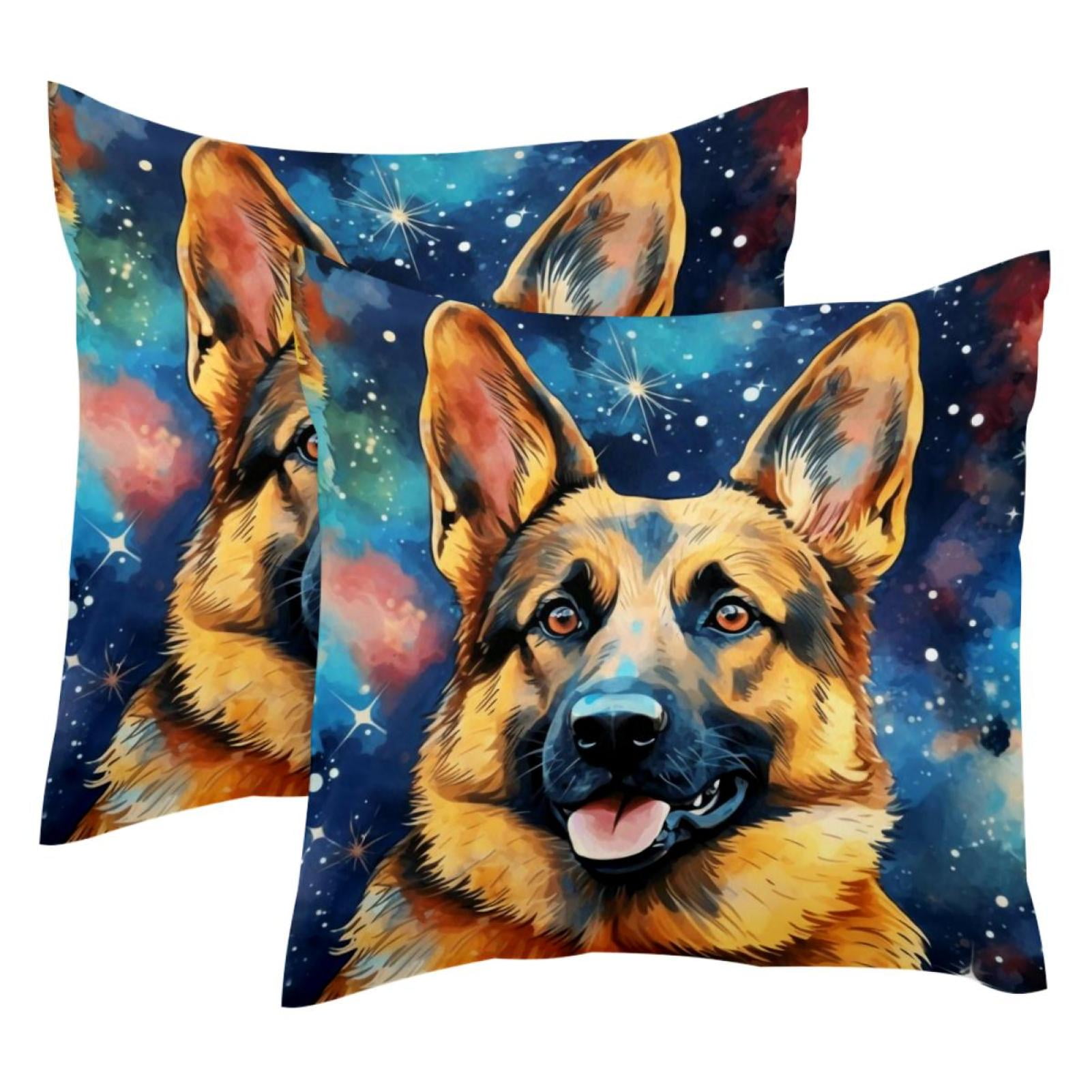 Shepherd Dog Animal Luxurious Velvet Throw Pillow Inserts 2PCS Chair ...