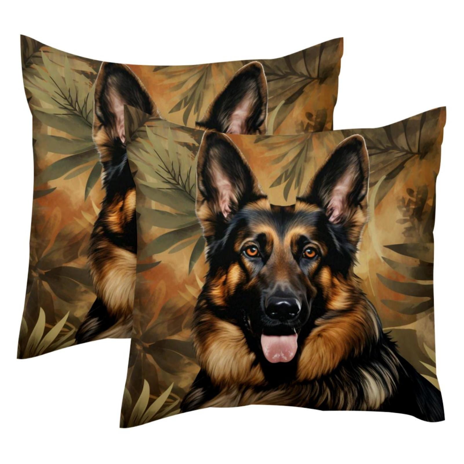 Shepherd Dog Animal Luxurious Velvet Throw Pillow Inserts 2PCS Chair ...