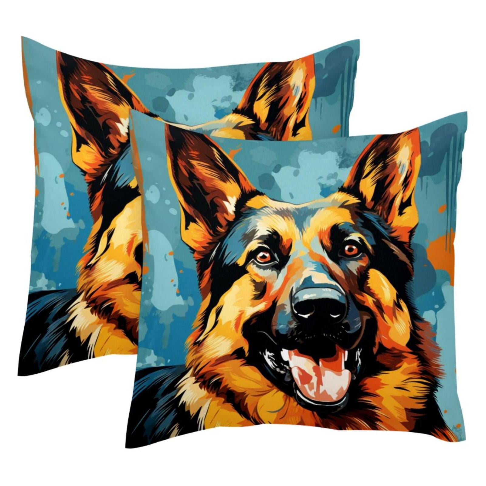 Shepherd Dog Animal Luxurious Velvet Throw Pillow Inserts 2PCS Chair ...