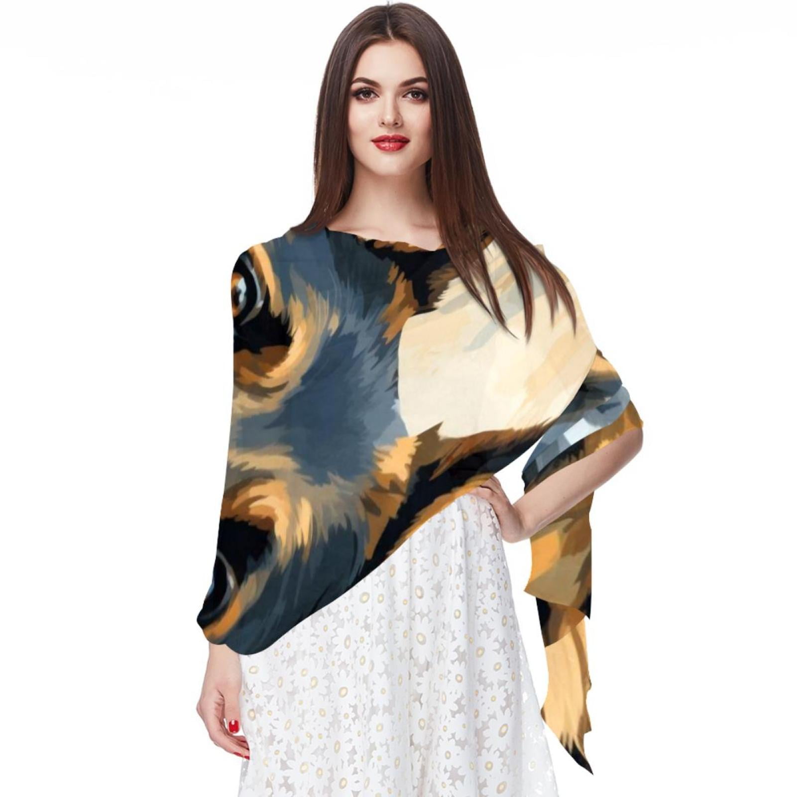 Shepherd Dog Chiffon Translucent Light Breathable Silk Scarf 180*73 ...