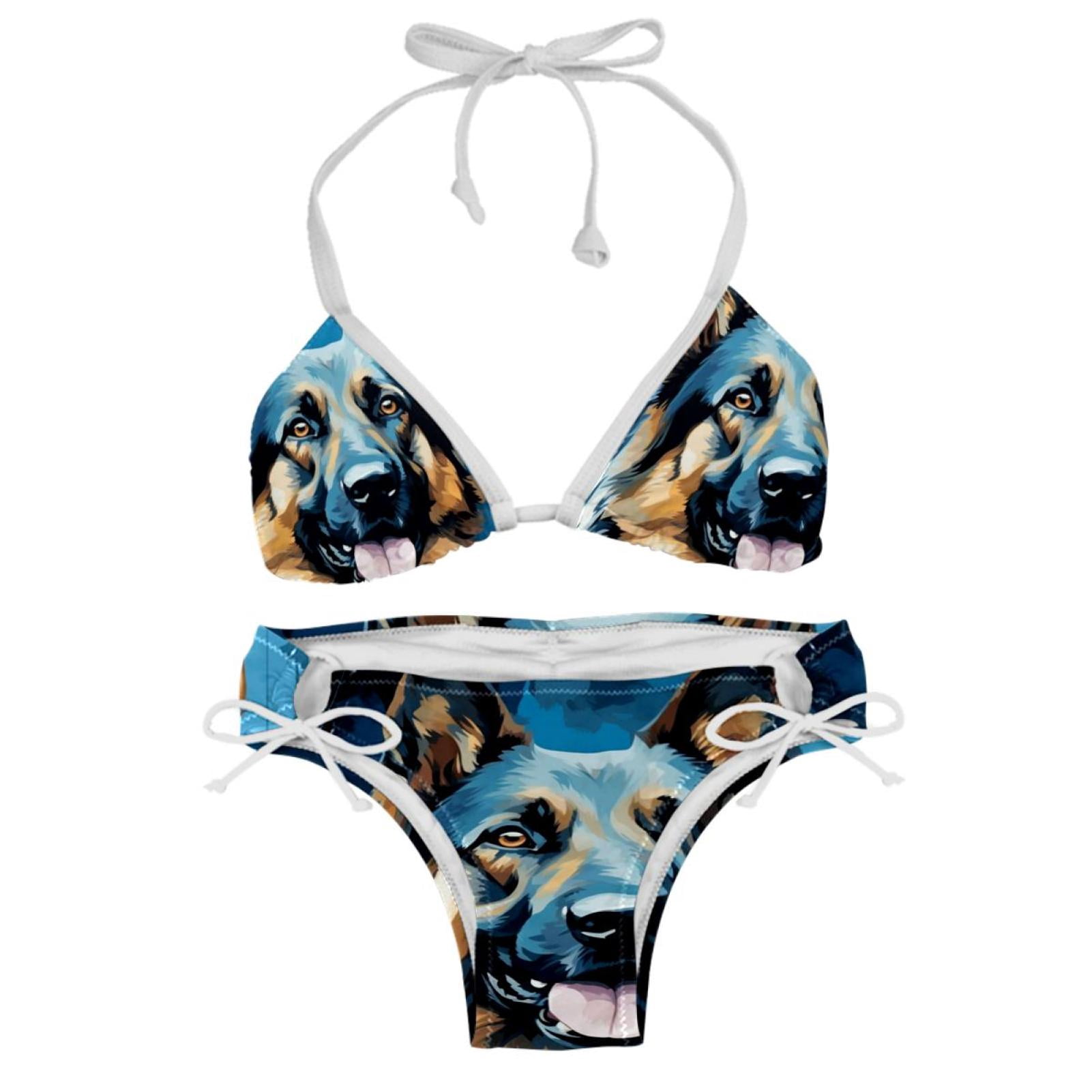 Shepherd Dog Detachable Sponge Adjustable Strap Bikini Set Swimsuit ...