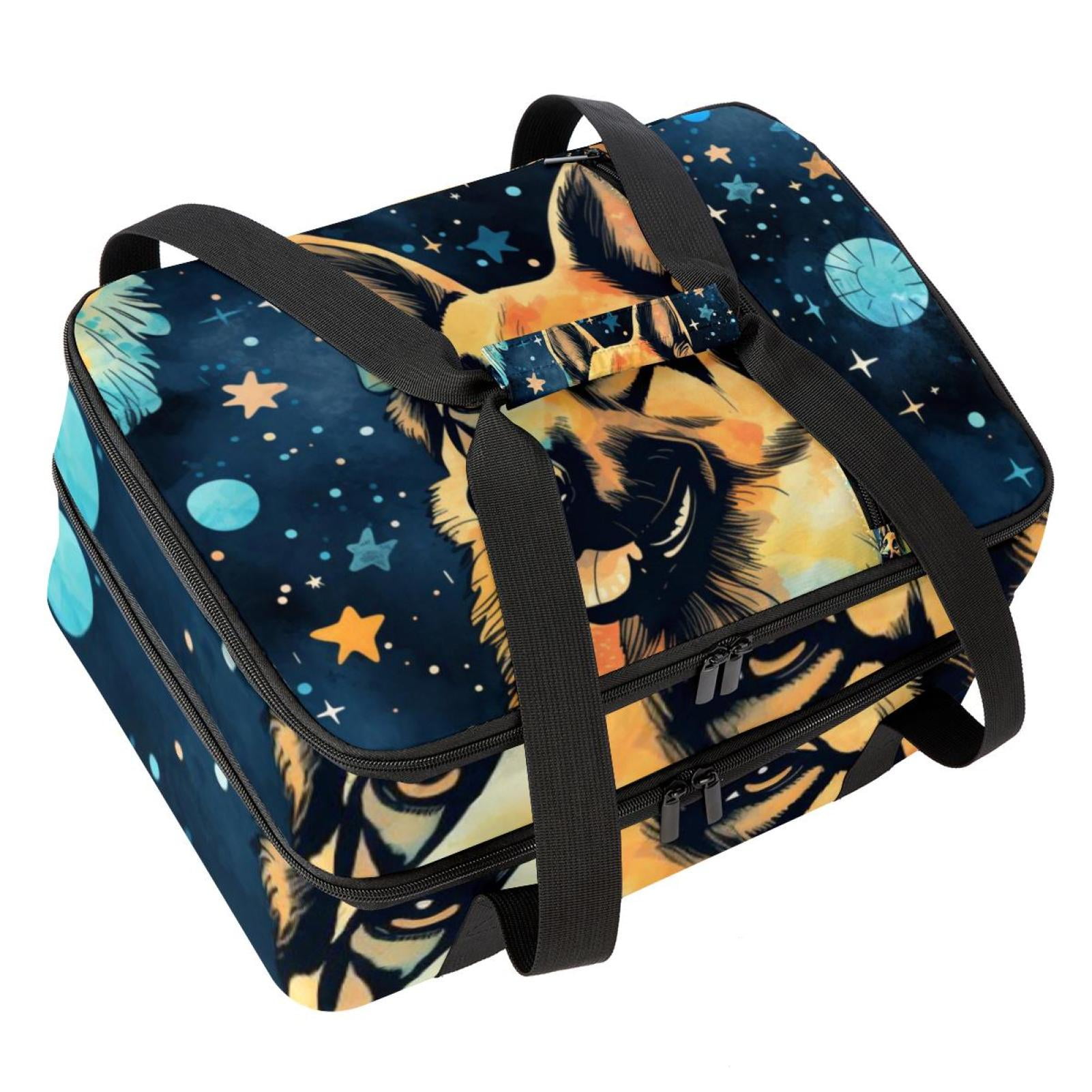 Shepherd Dog Double Layered Insulated Lunch Bag with Two Compartments ...