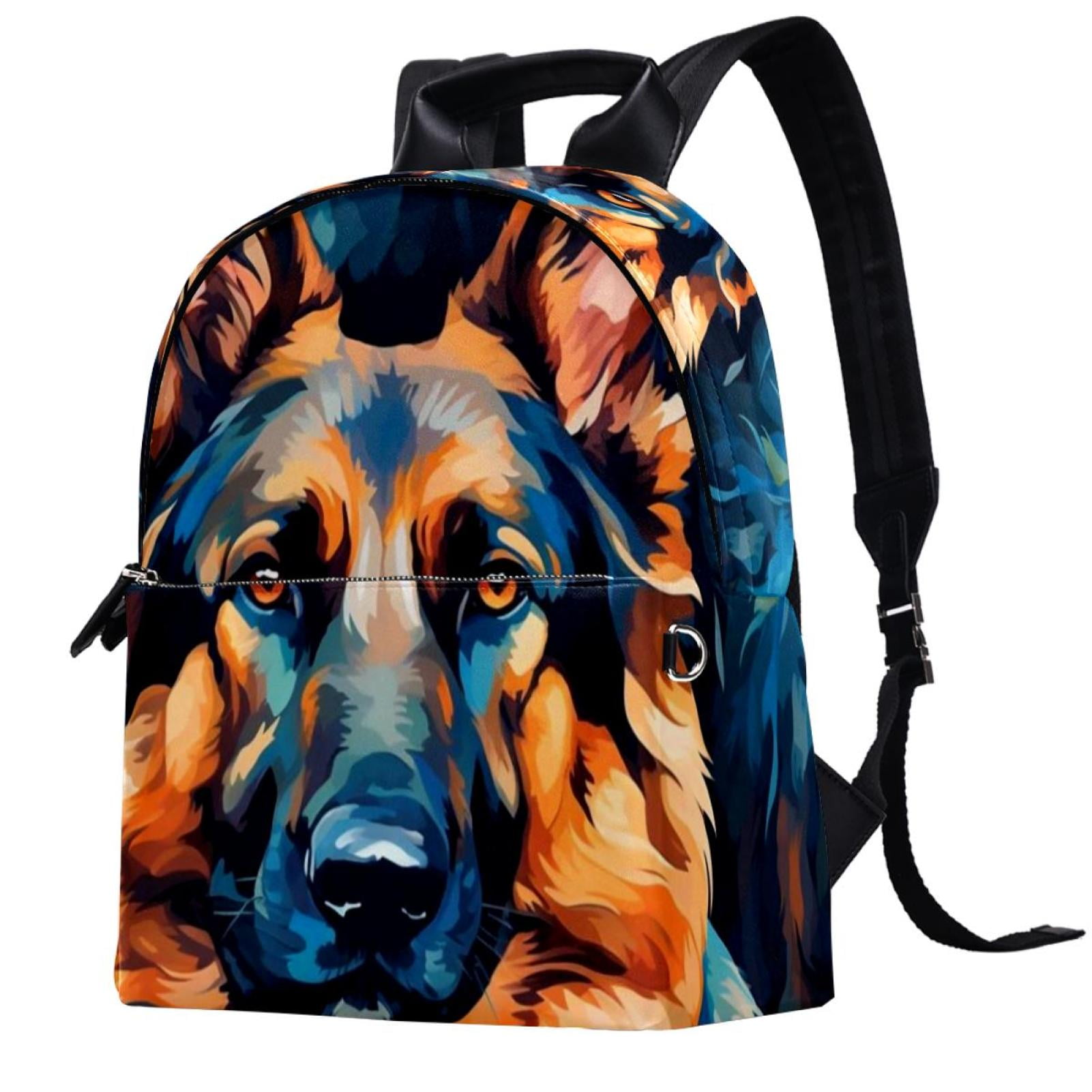 Shepherd Dog Large Leather Work Backpack with Adjustable Shoulder ...