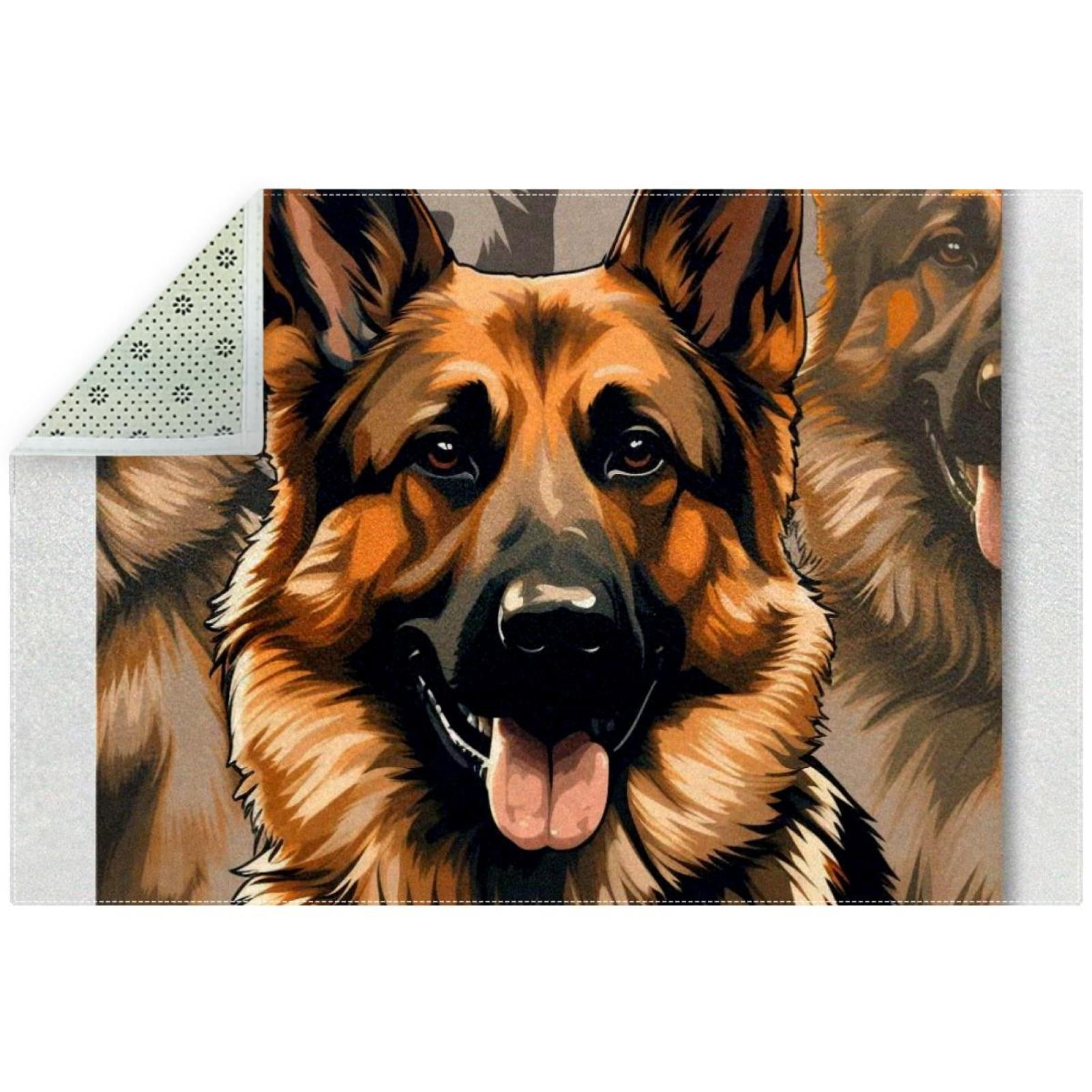 Shepherd Dog Polyester Office Rugs - Durable Right-Angle Floor Mat for ...
