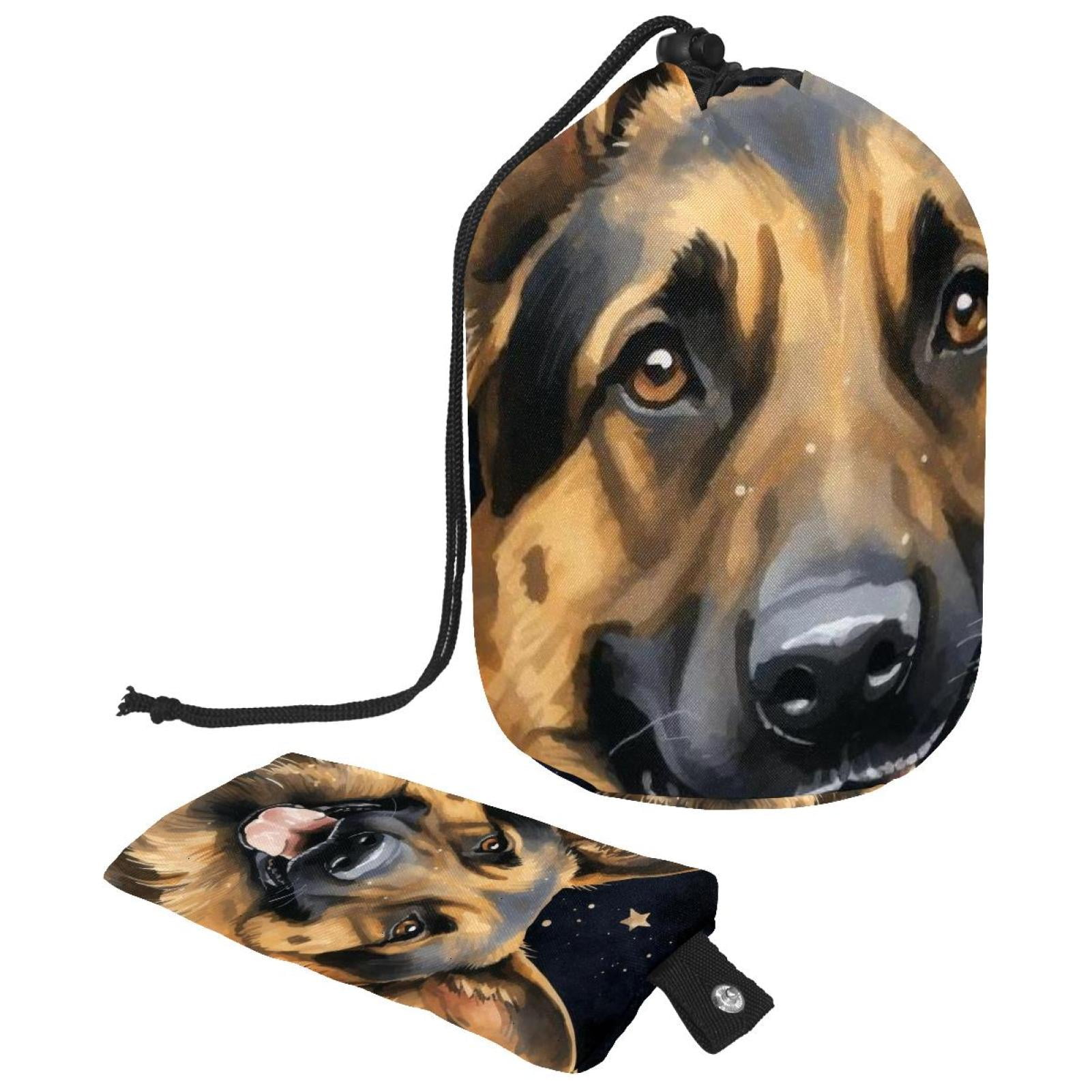 Shepherd Dog Portable Drawstring Foldable Travel Wash Bag with Mesh ...