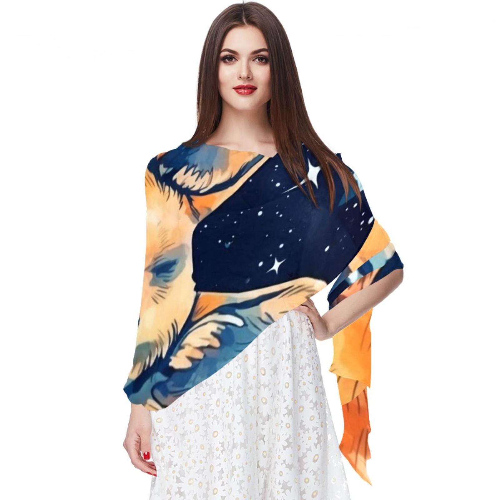 Shepherd Dog Translucent Chiffon Yarn Silk Scarf - Light Breathable ...