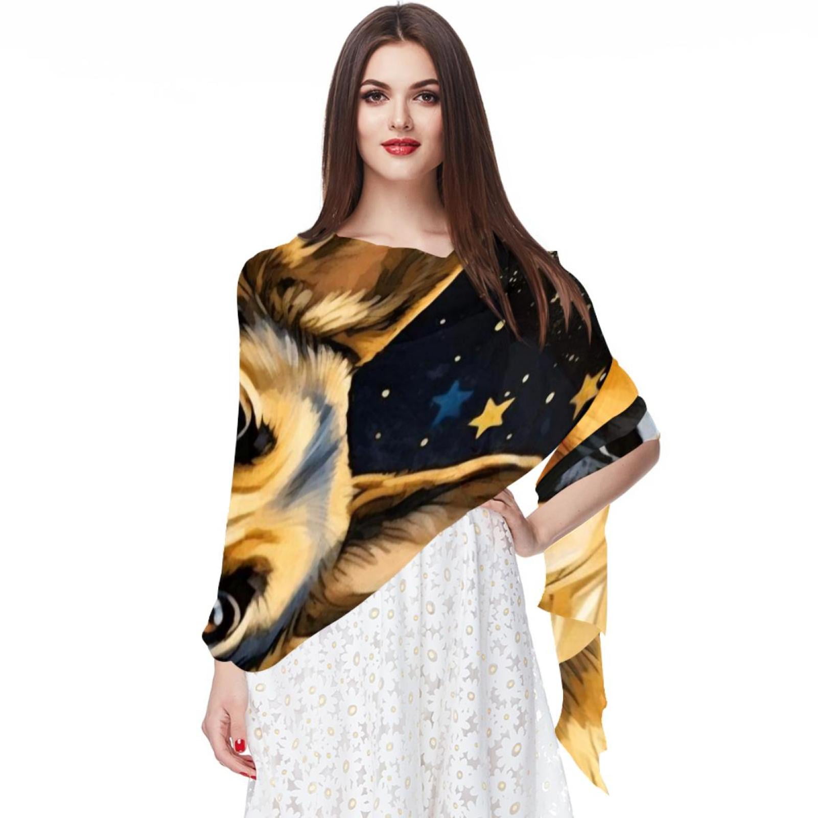 Shepherd Dog Translucent Light and Breathable Chiffon Silk Scarf 70 ...