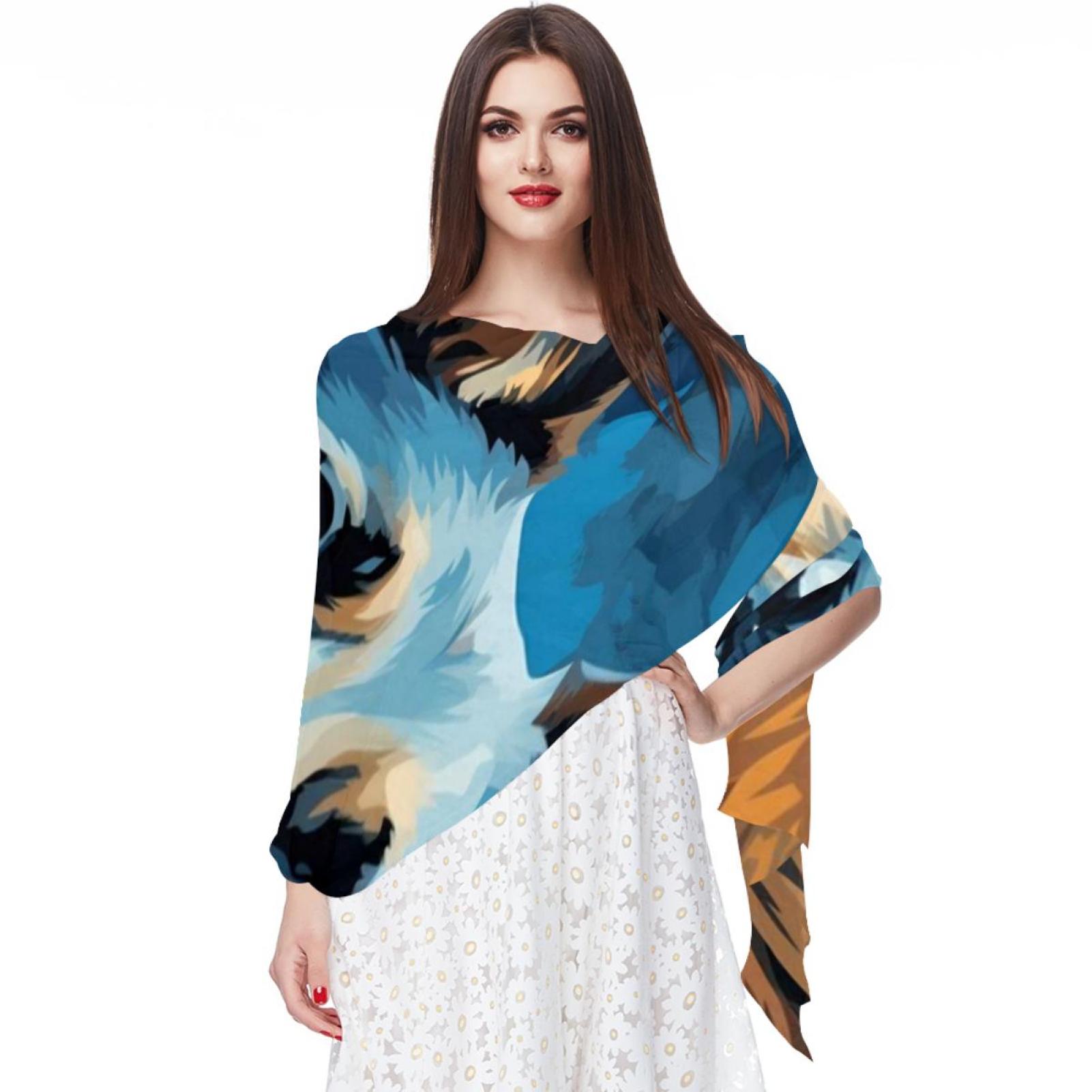 Shepherd Dog Translucent Light and Breathable Chiffon Silk Scarf 70 ...