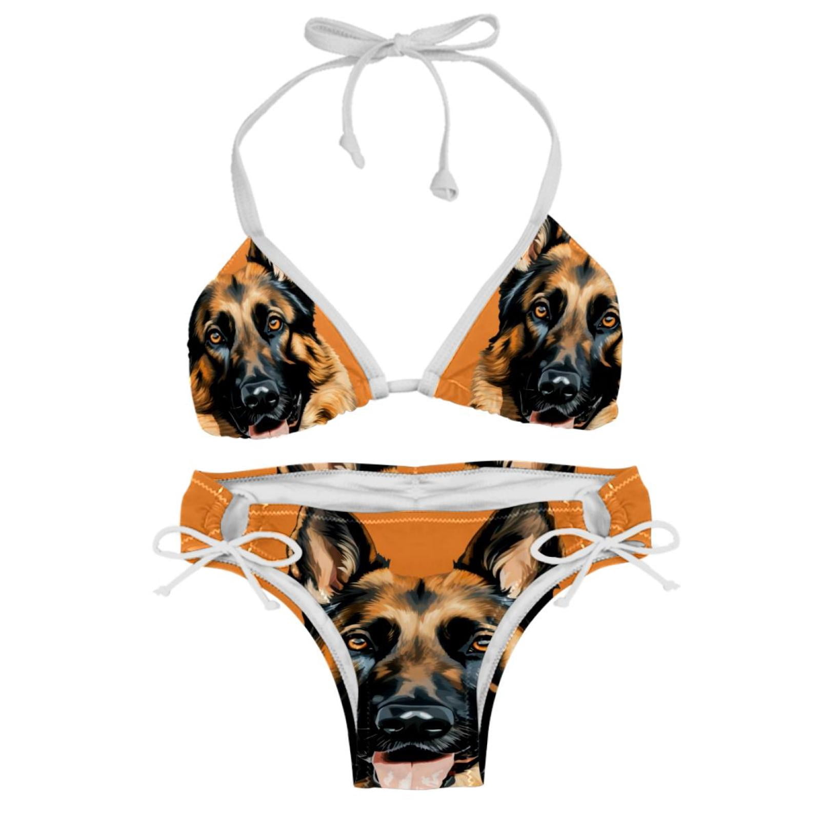 Shepherd Dog Two-Pack Bikini Set with Detachable Sponge and Adjustable ...