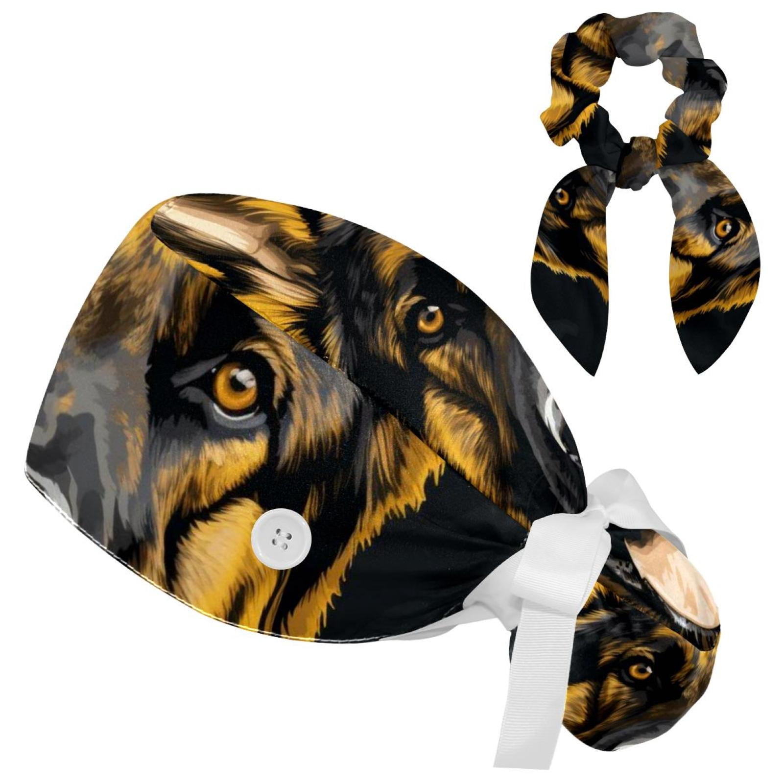 Shepherd Dog Working Cap with Scrunchy and Ribbon Tie for Women, Long ...