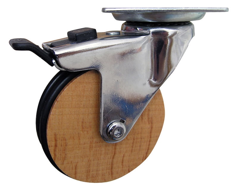 Shepherd Hardware 3 in. Swivel Caster Wheel with Brake - Wood - Walmart.com