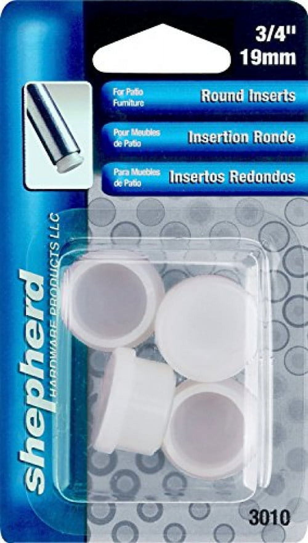 Shepherd Hardware 3010 Internal Plastic White Round Insert 3/4-Inch ...