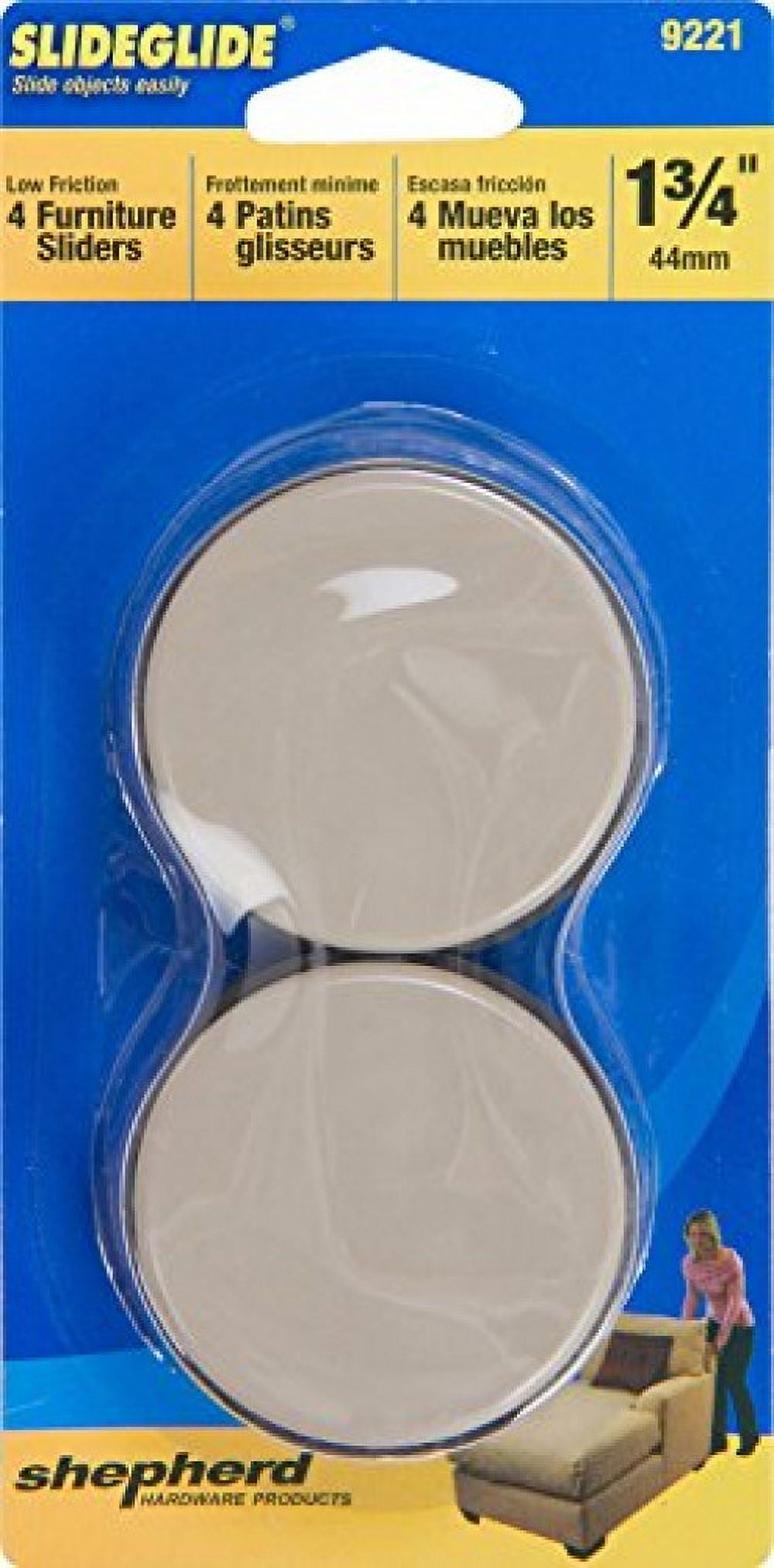 Shepherd Hardware 9221 1-3/4-Inch SlideGlide Furniture Cups, - 8 Count ...