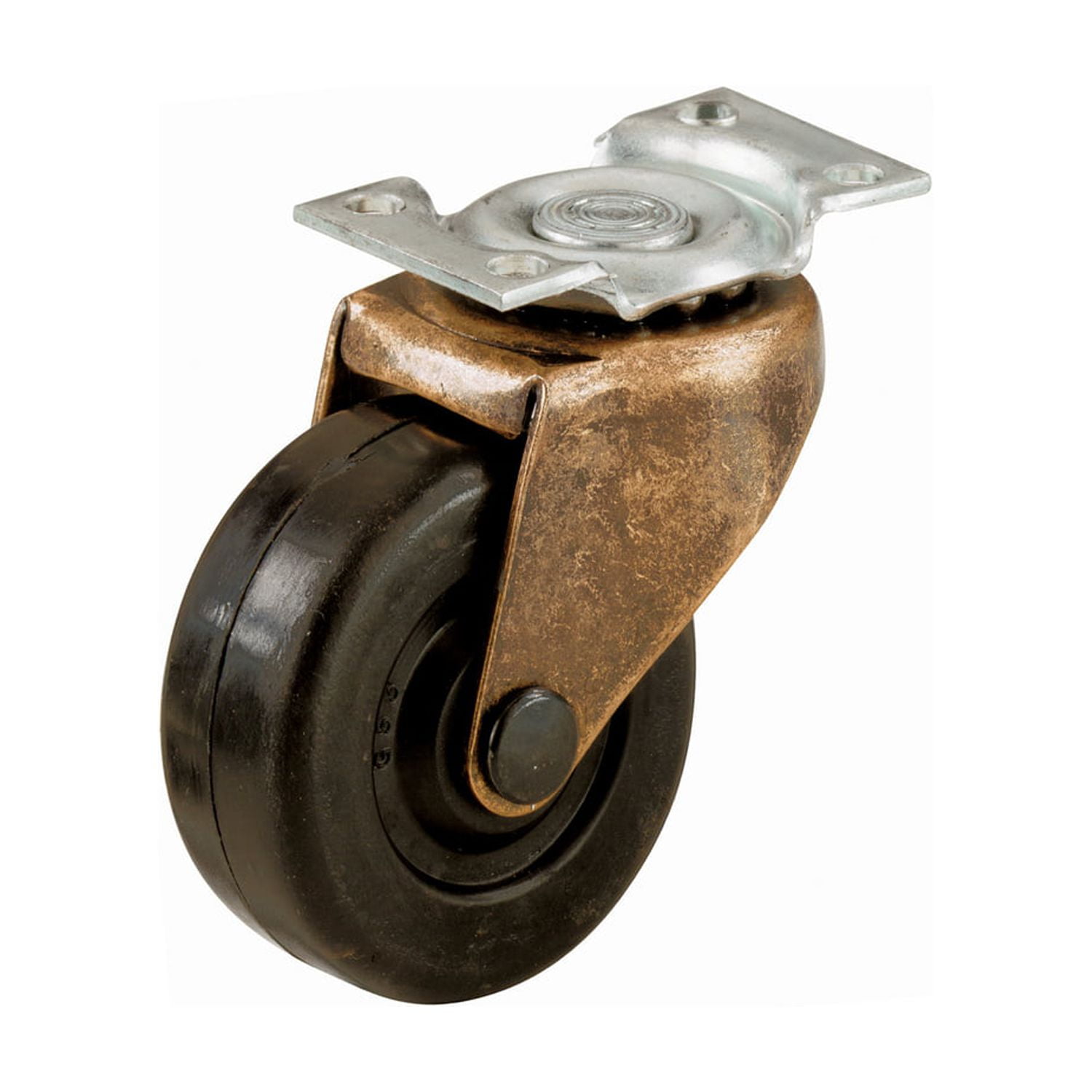 Shepherd 1-5/8 in. Dia. Swivel Soft Rubber Caster Wheel w/Plate 70 lb ...