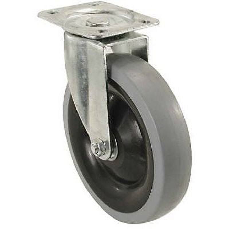 Shepherd Hardware 9738 5-Inch Swivel Plate Caster, Rubber Wheel, 300-lb ...