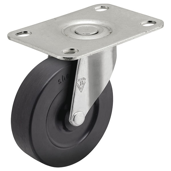 Shepherd Hardware Plate Caster,Swivel,Rubber,3 1/2"H PRE30120ZN-3R ...