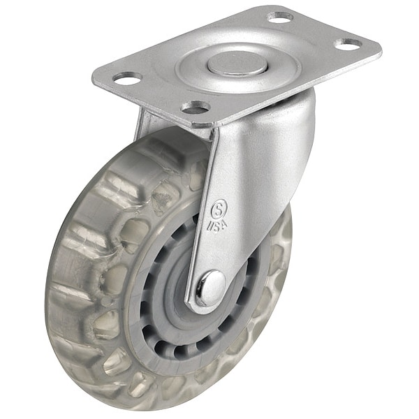 Shepherd Hardware Plate Caster,Swivel,Polyurethane,3 1/2"H PRE30120ZN ...