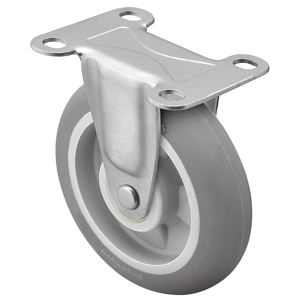 Shepherd Hardware Plate Caster,Rigid,Rubber,4 7/8"H PRI40120ZN-MNT ...