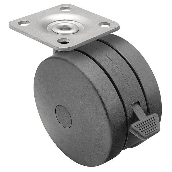 Shepherd Hardware Plate Caster,Swivel,Nylon,2 3/4"H PUT60101BK-B ...