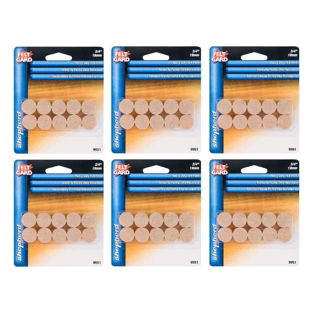 Shepherd Hardware Felt Gard Pads 3/4 in Beige 20 Count, 6-Pack ...