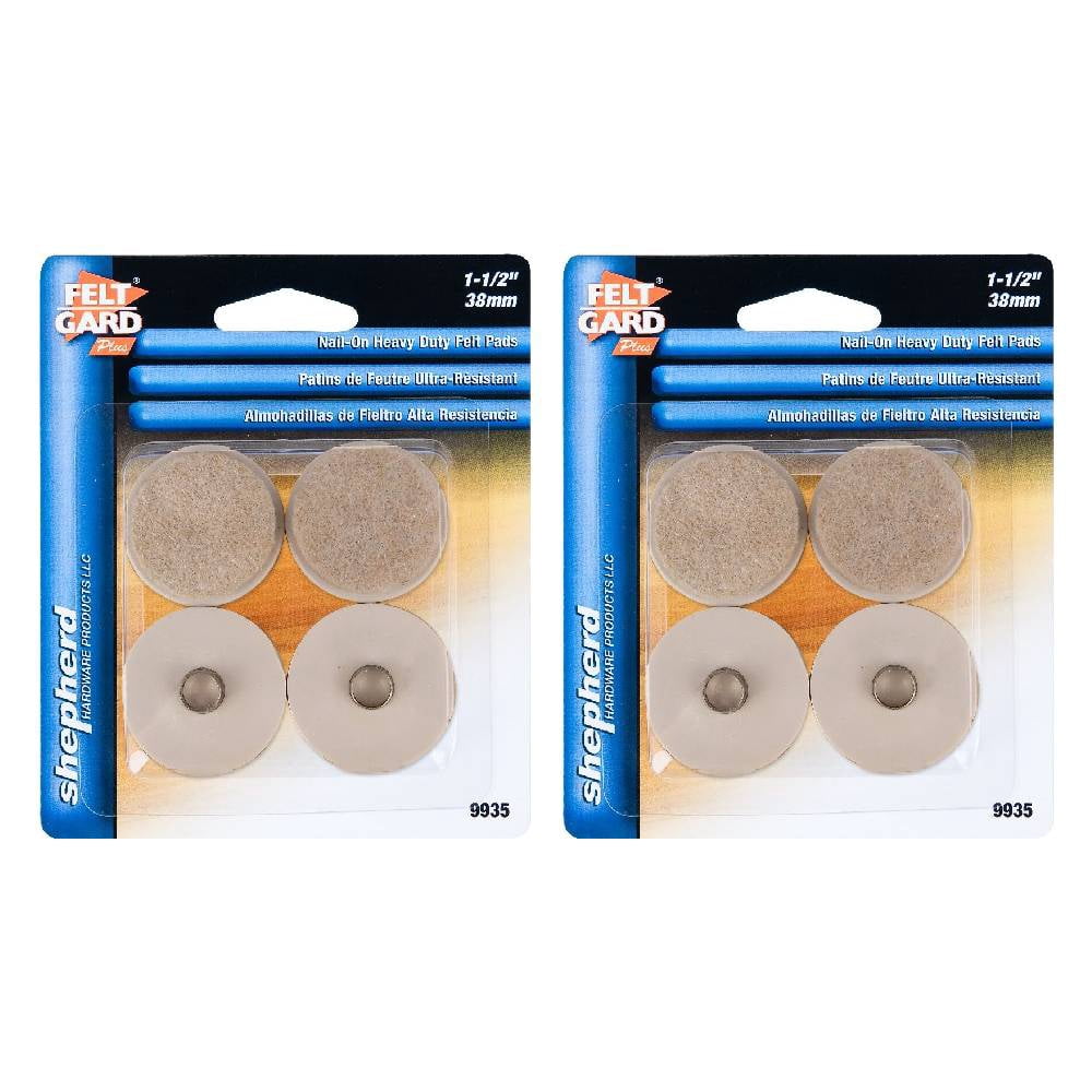 Shepherd Hardware Nail on Felt Pads Glides Protects 1.5 in Beige 4 Ct ...