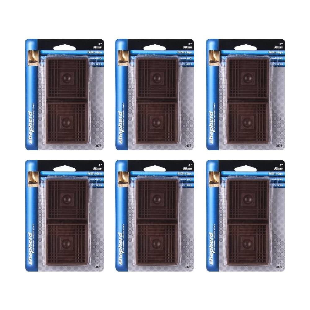 Shepherd Hardware Rubber Cups Furniture Caster Leg Square 2 in Brown 4 ...