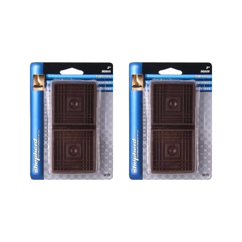 Shepherd Hardware Rubber Furniture Caster Leg Cups Square 2 inch Brown ...