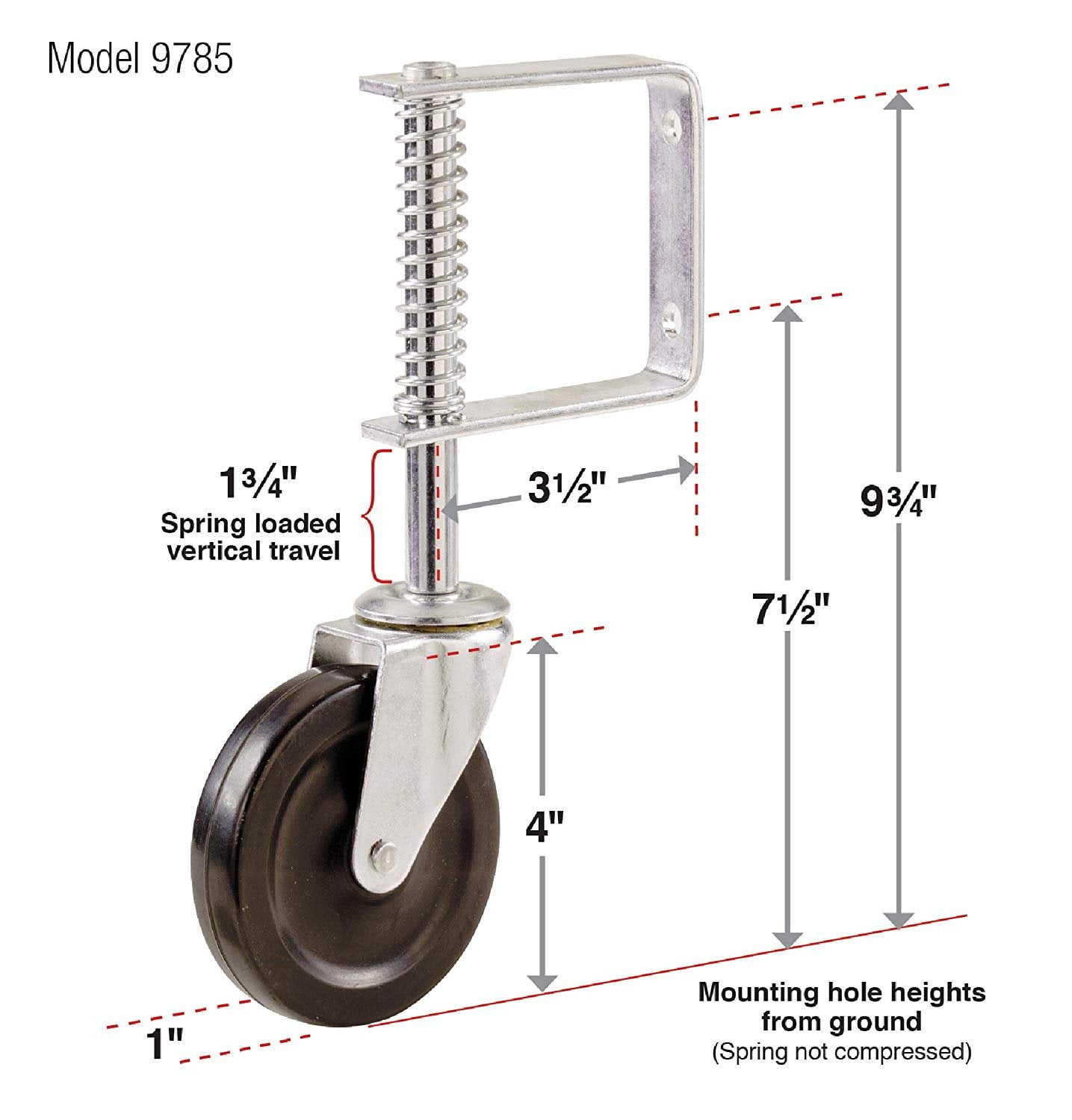 Shepherd Hardware Shepherd Hardware 9785 Rubber Gate Support Caster, 4 ...